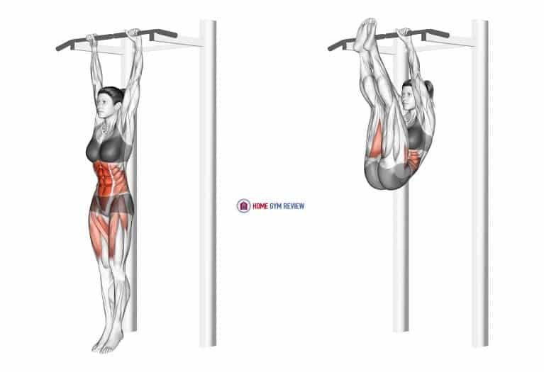 Hanging Straight Leg Hip Raise (female) - Home Gym Review